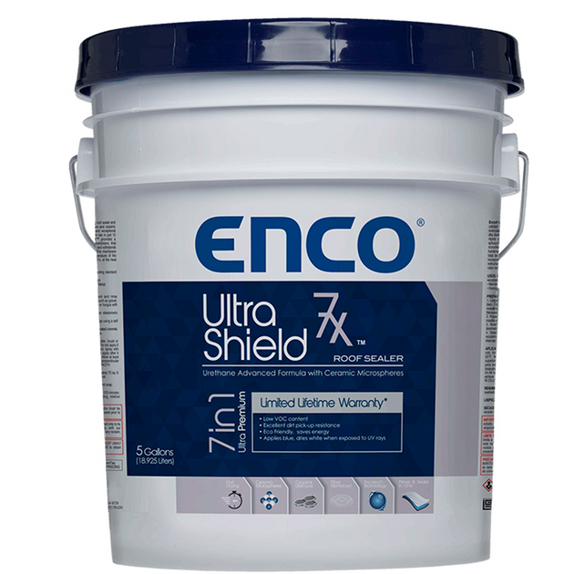 ULTRA SHIELD 7X FAST DRYING CERAMIC URETHANE 15 YR ROOF SEALER | Enco ...